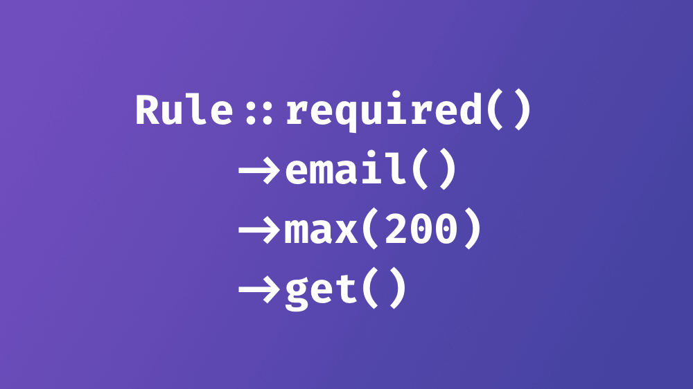 Fluent validation rules for Laravel Fluent validation rules for Laravel